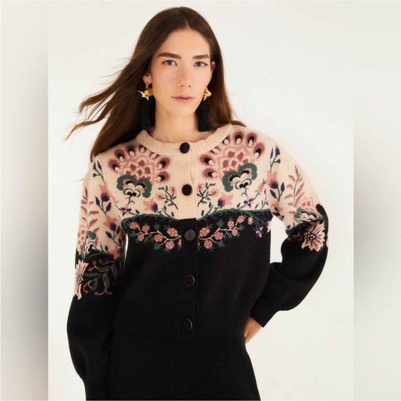 FARM Rio | Sweaters | Farm Rio Belle Garden Mixed Knit Cardigan | Poshmark